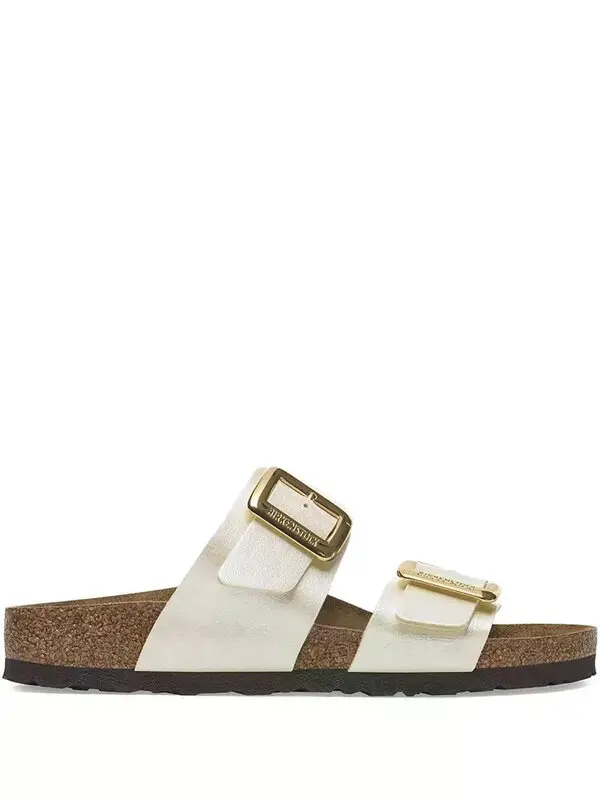 BIRKENSTOCK Sydney Cushion Double Buckle Slides - Neutrals