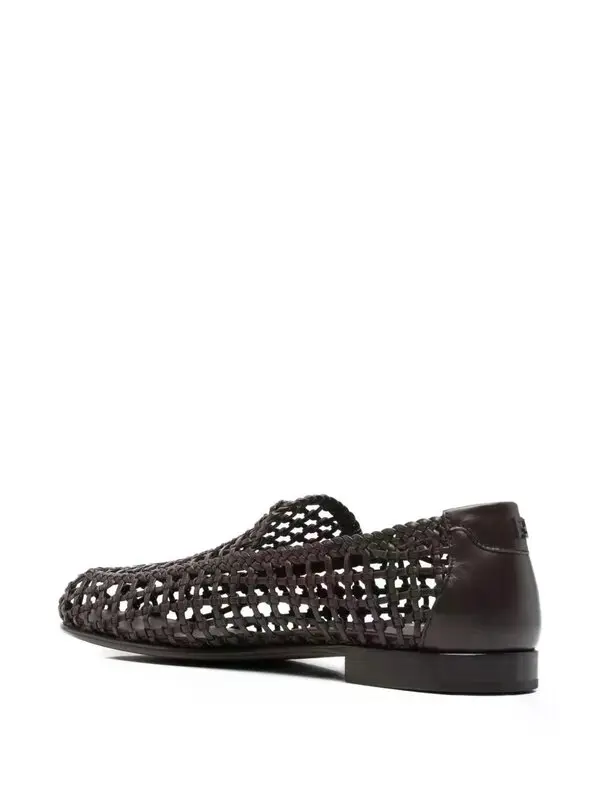 Fendi Braided Leather Loafers