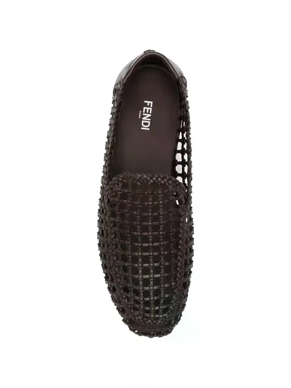 Fendi Braided Leather Loafers