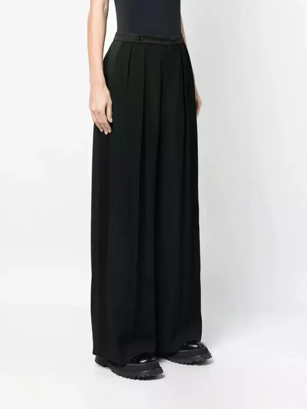 Aspesi Satin-trim Pleated Trousers