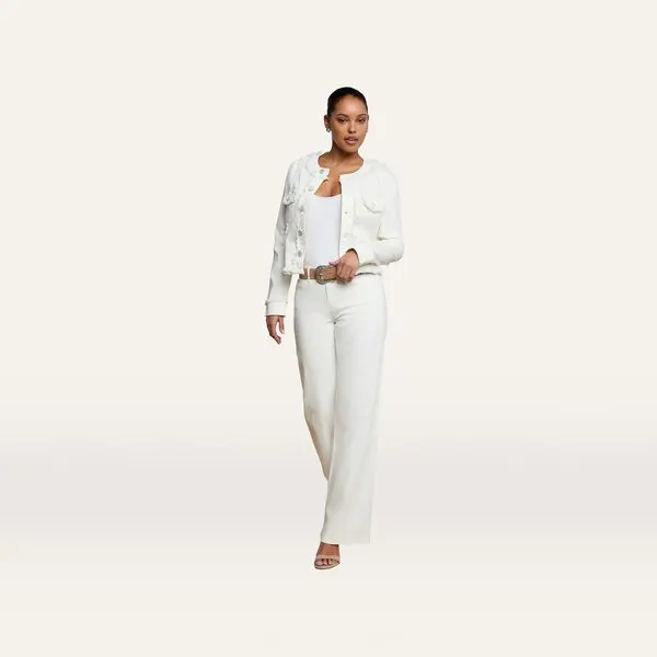 L'Agence Yarin Collarless Fray Jacket