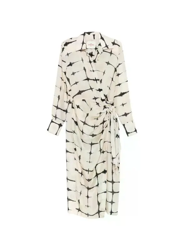 CRIDA MILANO Tie-dye Silk Wrap Dress