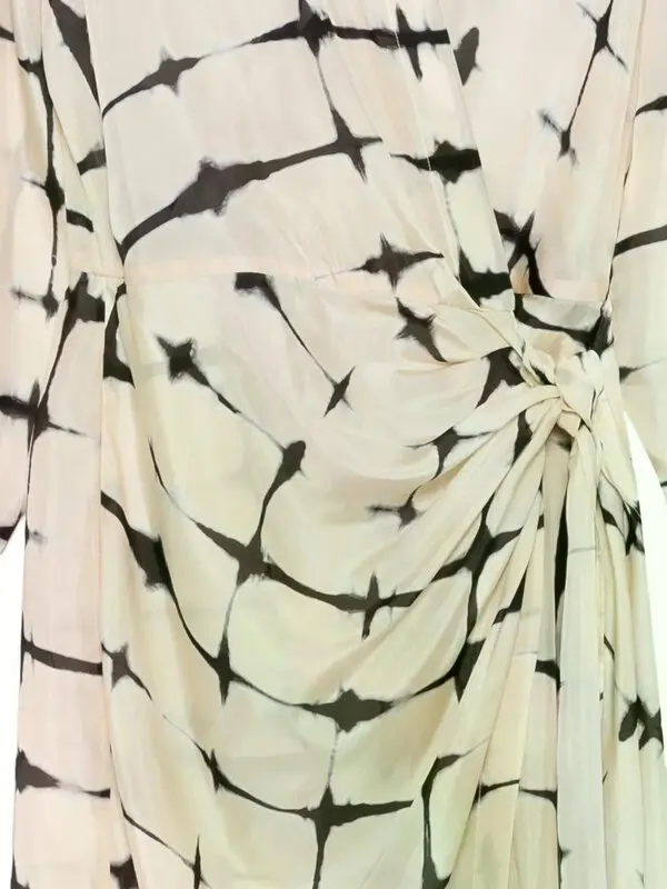 CRIDA MILANO Tie-dye Silk Wrap Dress