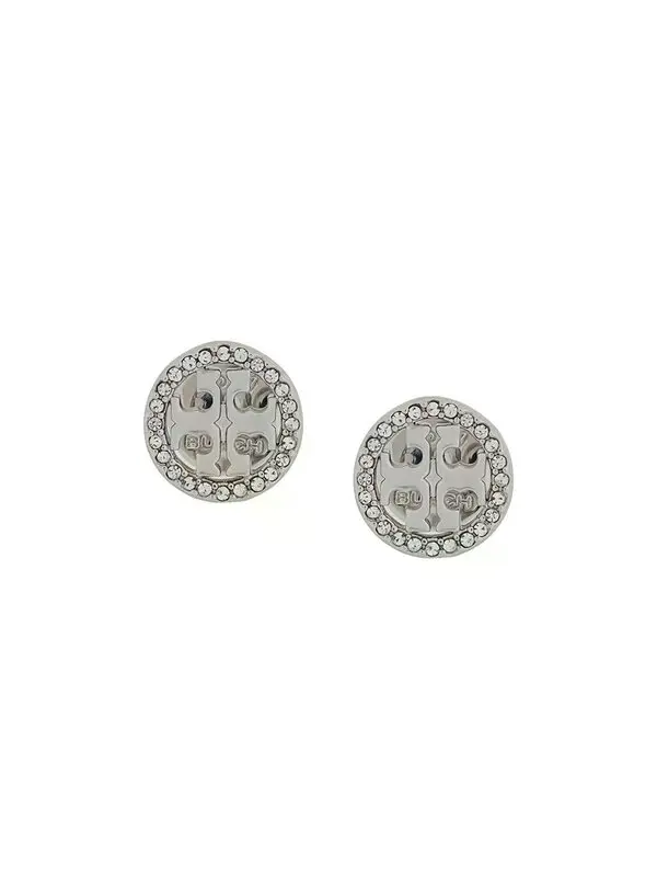 Tory Burch Pave Stud Earrings - Silver