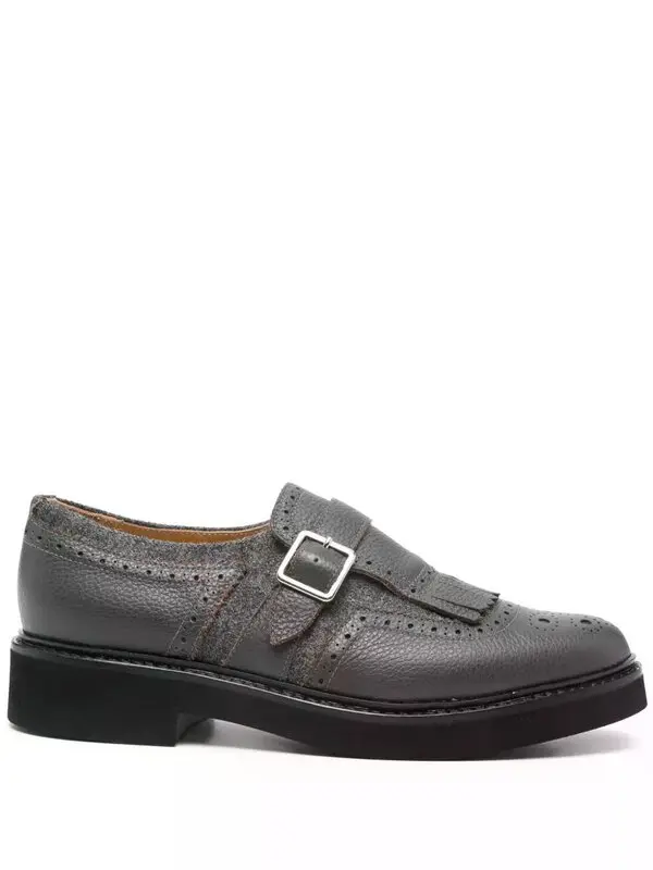 DOUCAL'S Leather Fringed Brogues - Grey