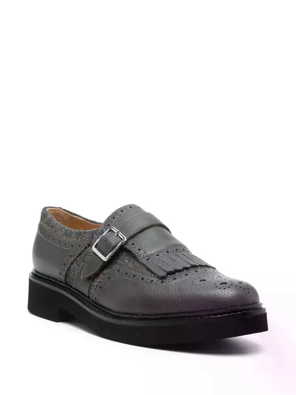 DOUCAL'S Leather Fringed Brogues - Grey