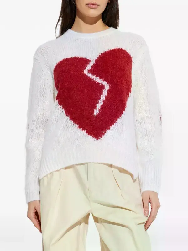 ALLSAINTS Crew-neck Pullover With Heart Motif - White