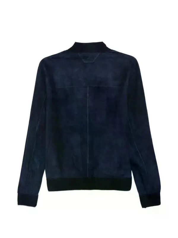 SALVATORE SANTORO Suede Bomber Jacket - Blue