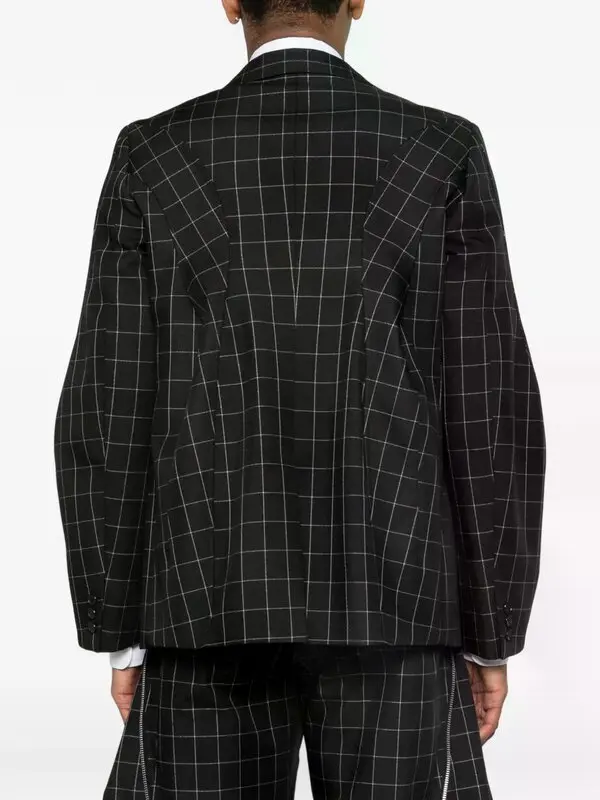 Comme Des Garçons Windowpane Check Tailored Blazer