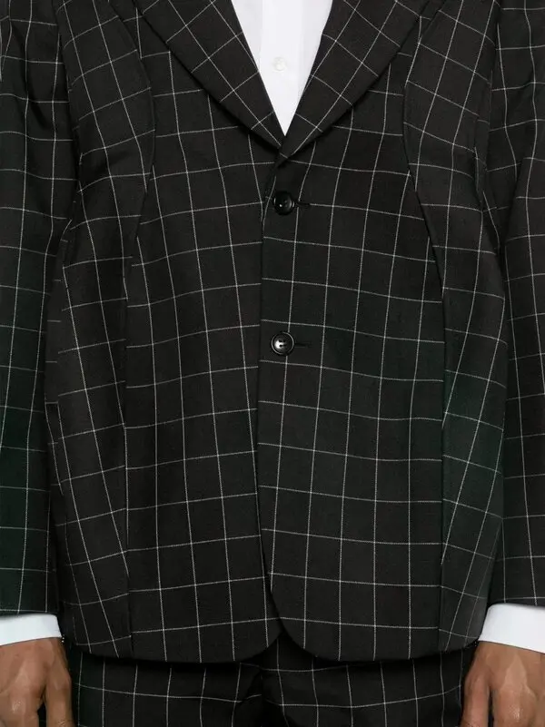 Comme Des Garçons Windowpane Check Tailored Blazer