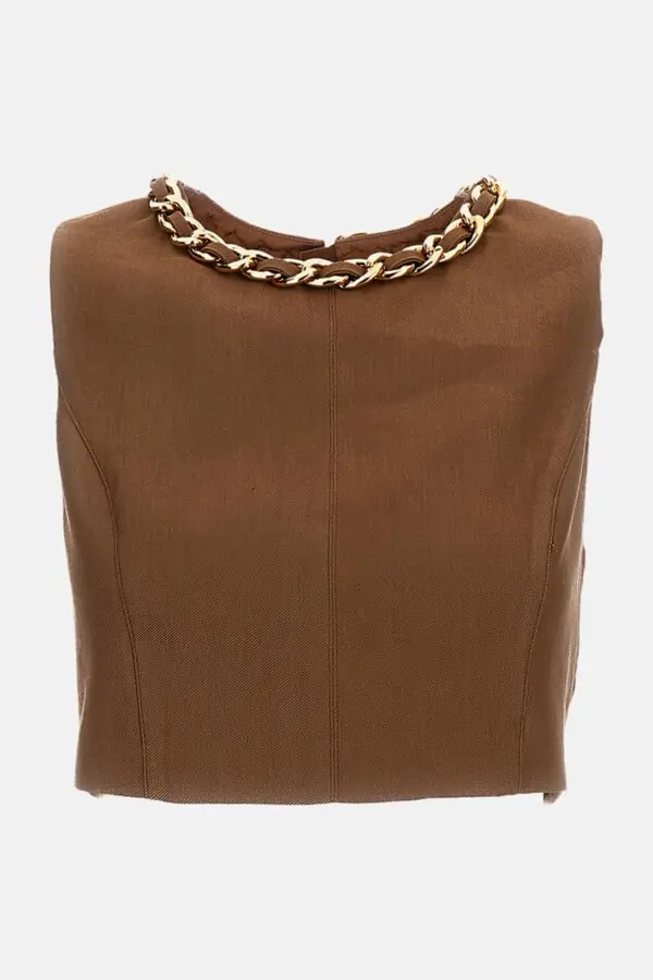 Elisabetta Franchi Top With Jewel Chain