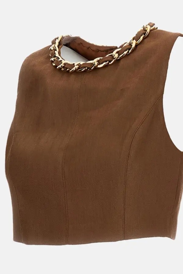 Elisabetta Franchi Top With Jewel Chain