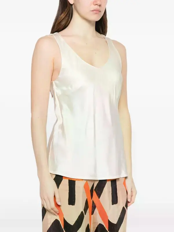 Dixie V-neck Top - Neutrals