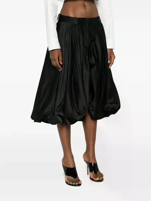 Balenciaga Gathered Midi Skirt - Black