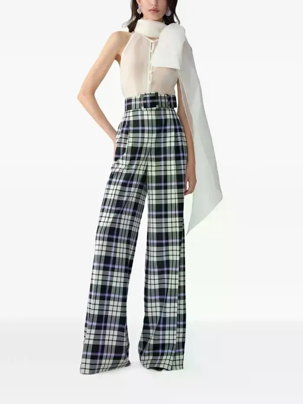 Carolina Herrera Wide-leg Marisol Plaid Pants