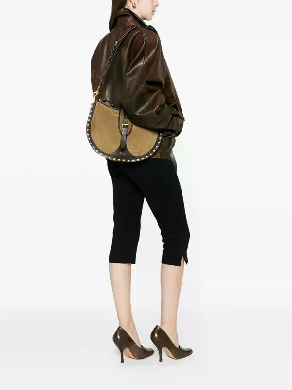 Isabel Marant Étoile Oskan Buckle Leather Shoulder Bag - Neutrals