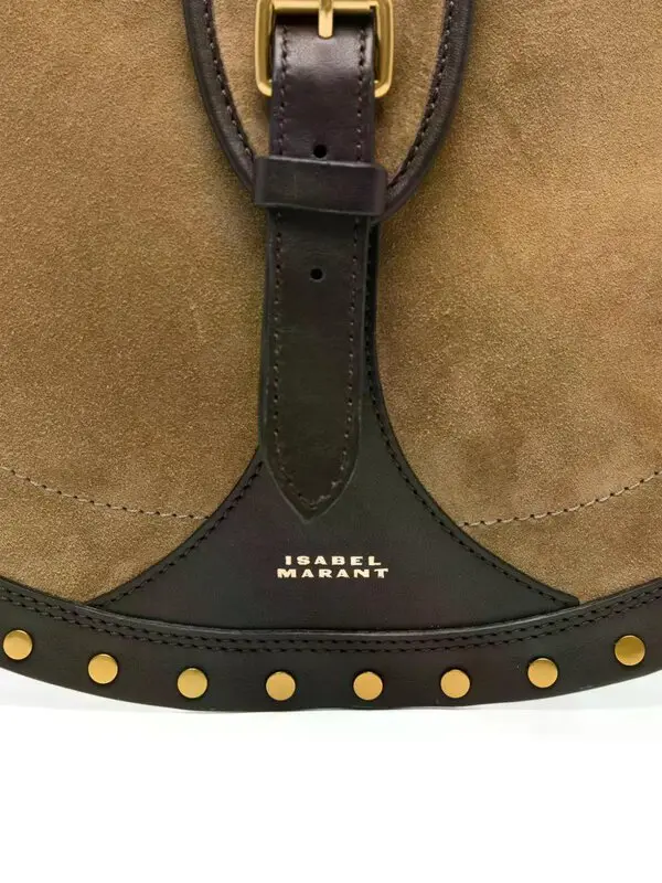 Isabel Marant Étoile Oskan Buckle Leather Shoulder Bag - Neutrals