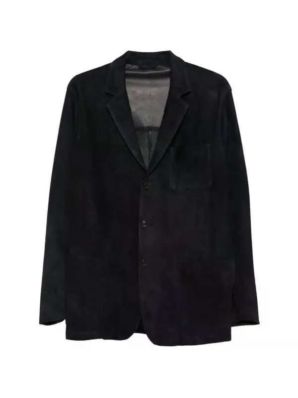 Boglioli Patch-pocket Leather Jacket - Blue