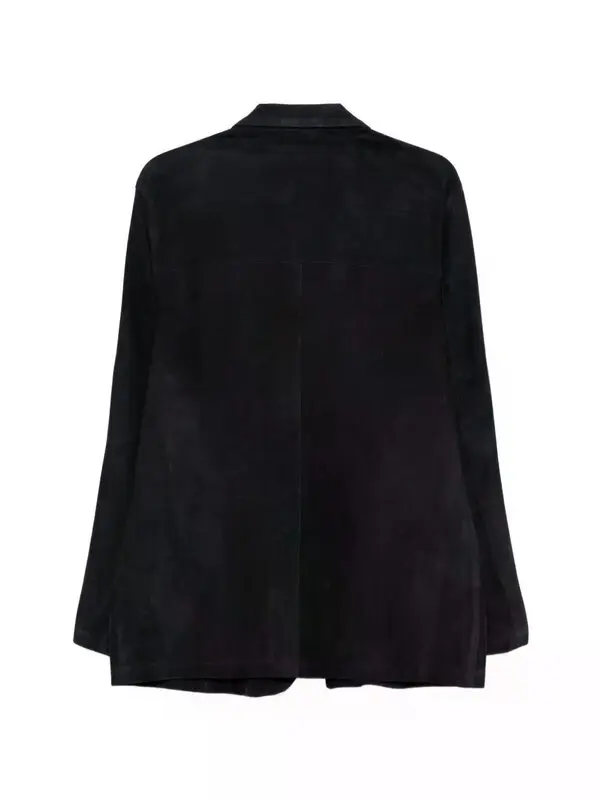 Boglioli Patch-pocket Leather Jacket - Blue