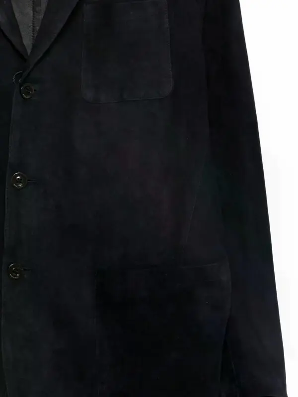 Boglioli Patch-pocket Leather Jacket - Blue