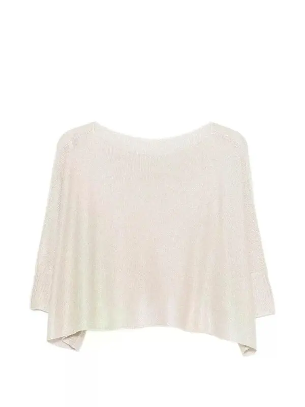 LE TRICOT PERUGIA Boat-neck Short Sleeve Sweater