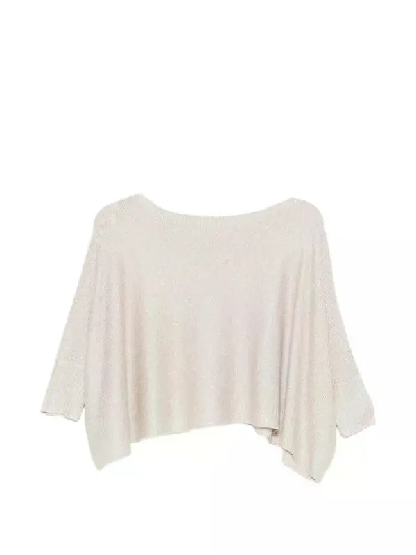 LE TRICOT PERUGIA Boat-neck Short Sleeve Sweater