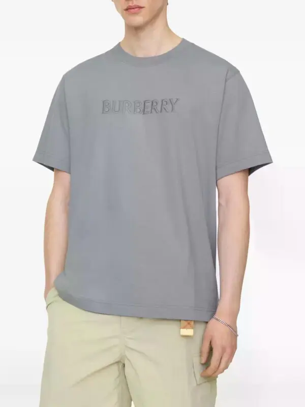 Burberry Logo Cotton T-shirt - Grey
