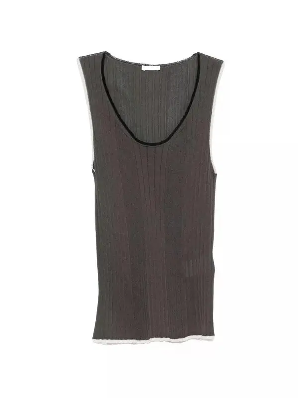 ROBERTO COLLINA Ribbed Knit Top - Grey