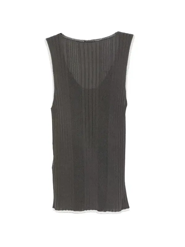 ROBERTO COLLINA Ribbed Knit Top - Grey