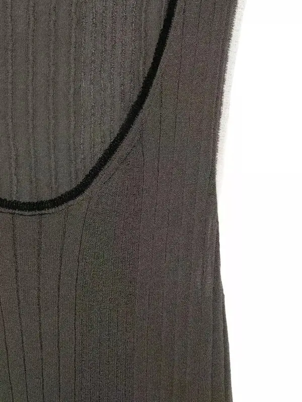 ROBERTO COLLINA Ribbed Knit Top - Grey