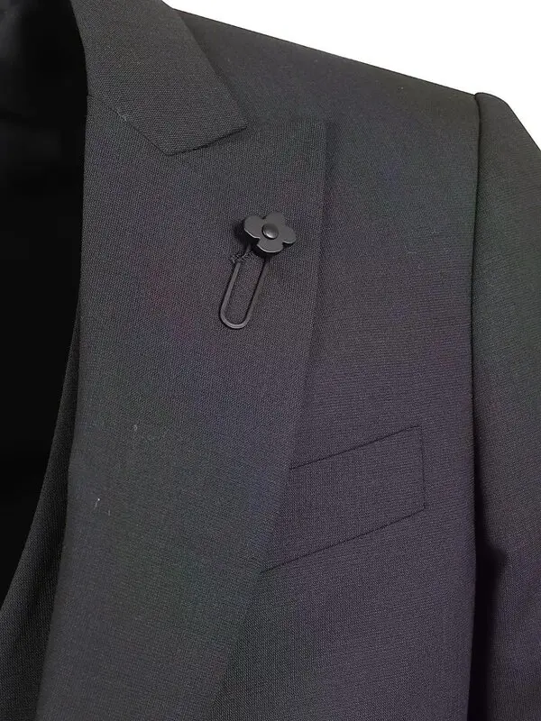 LARDINI Flower-pin Buttoned Suit - Grey