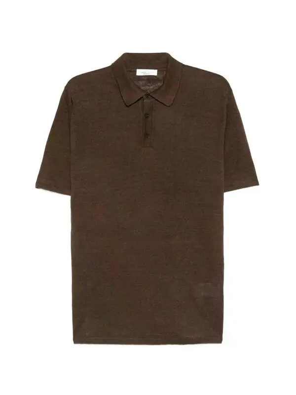 ROBERTO COLLINA Half-button Polo Shirt - Brown
