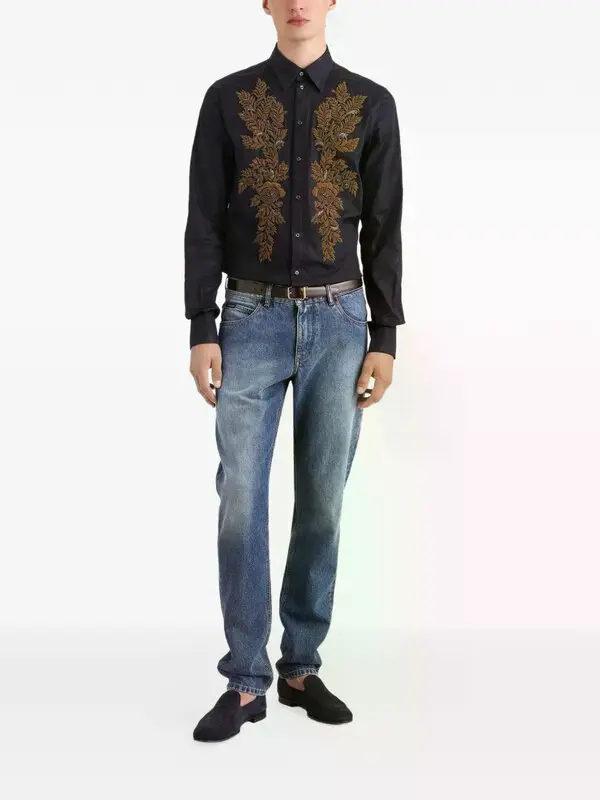 Dolce & Gabbana Martini Floral-embroidered Shirt