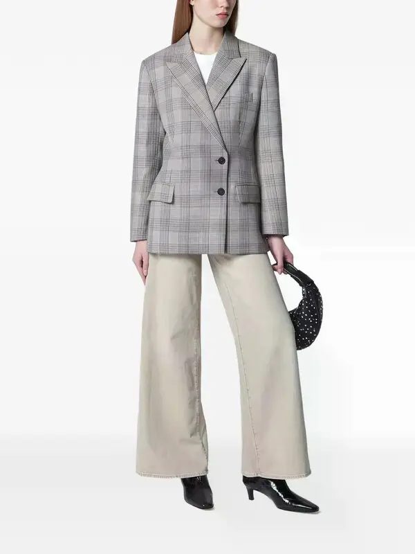 ANINE BING Aretha Plaid Blazer - Neutrals