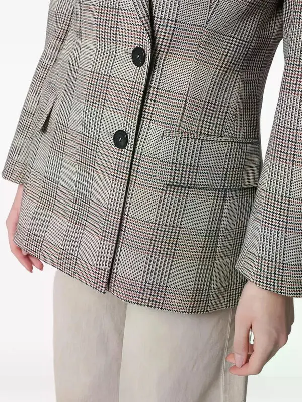ANINE BING Aretha Plaid Blazer - Neutrals