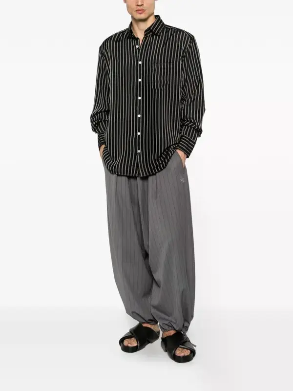 Y3 Pinstripe Drawstring Trousers