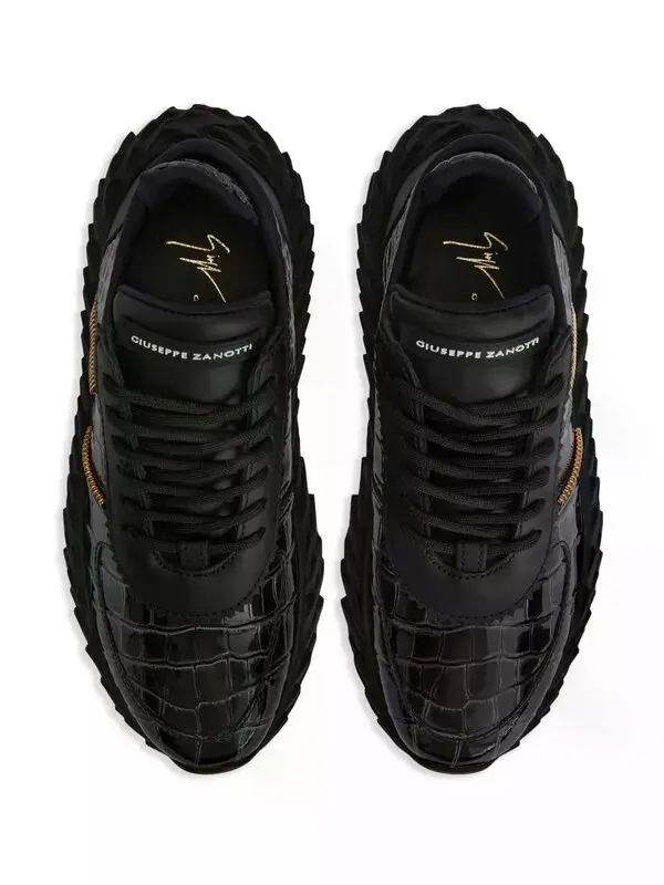 GIUSEPPE ZANOTTI Urchin Crocodile-effect Sneakers - Black