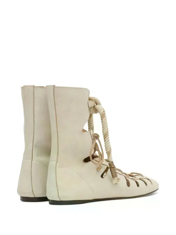 Isabel Marant Étoile Liade Lace-up Leather Gladiator Boots - Neutrals