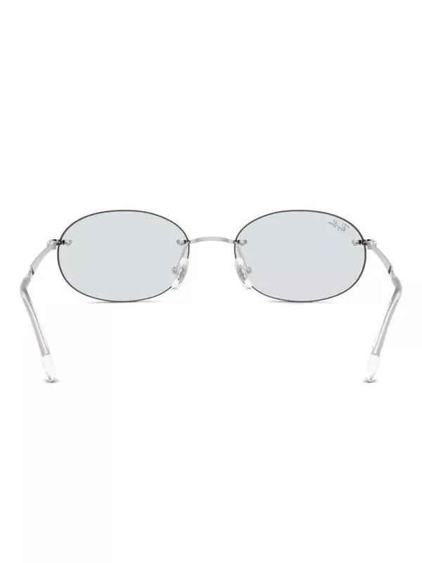 Ray-ban Oval-frame Glasses - Silver