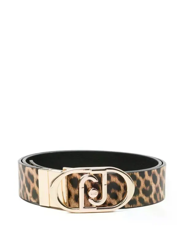 Liu Jo Leopard Print Buckle Belt - Neutrals