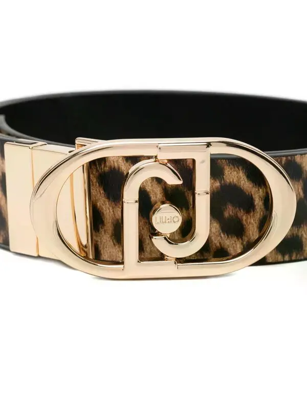 Liu Jo Leopard Print Buckle Belt