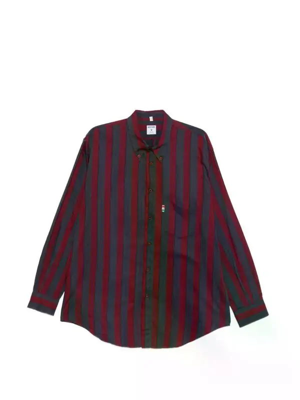 Moschino 1990s Striped Pocket Shirt - Red