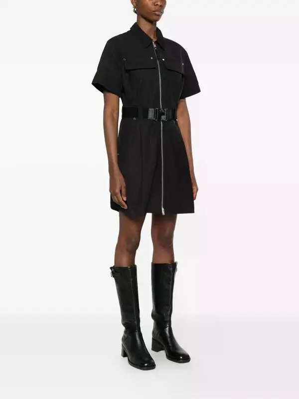 Moose Knuckles Belted Zip-up Mini Shirt Dress