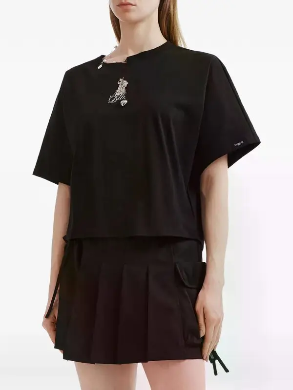 MUSIUM DIV. Embellished Open-back T-shirt - Black