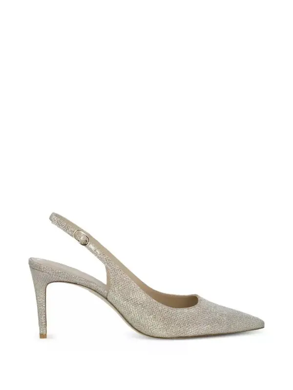STUART WEITZMAN Pointed-toe Slingback Pumps - Silver