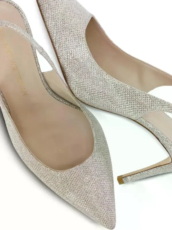 STUART WEITZMAN Pointed-toe Slingback Pumps - Silver