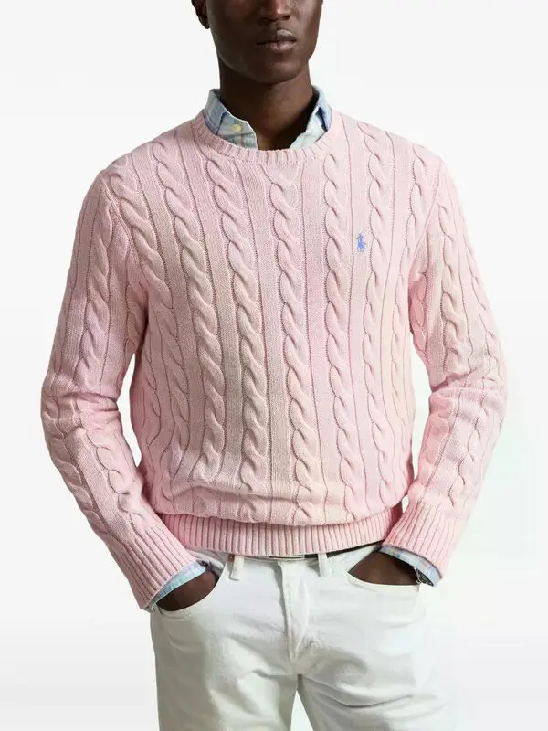 Polo Ralph Lauren Cable-knit Embroidered Sweater - Pink