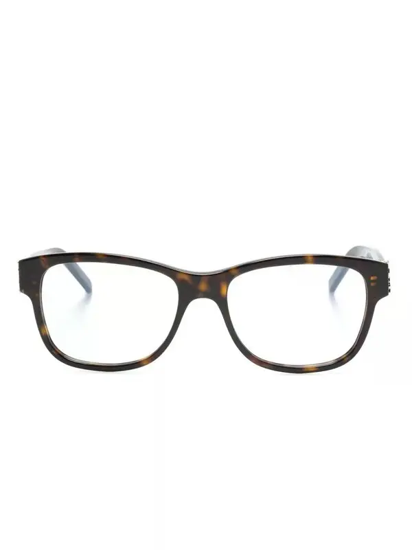 Saint Laurent Wayfarer Frame Glasses - Brown