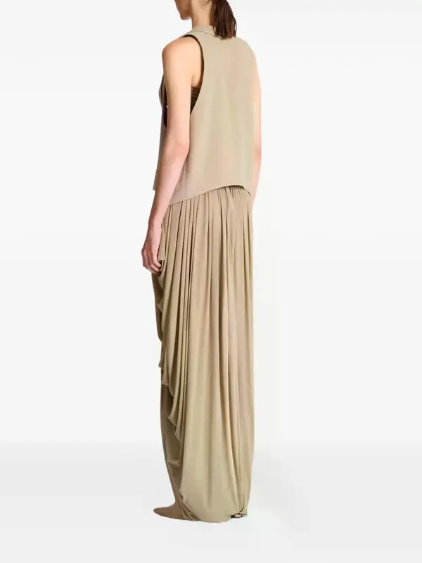 Balmain Asymmetrical Gabardine Gilet - Neutrals