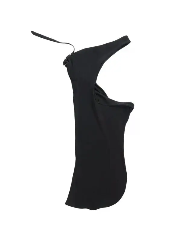 GRACE LING Hooded Halter Top - Black